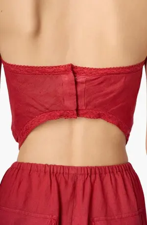 Cami Nyc Gael Strapless Handkerchief Hem Linen Blend Camisole