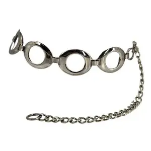 MADISON BEVERLY HILLS Vintage Silvertone Chain Link Circle Belt