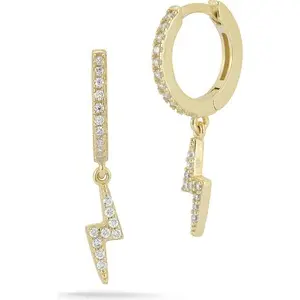 GLAZE JEWELRY 14k Plated Silver Bolt Huggie Hoop Earrings - Gold