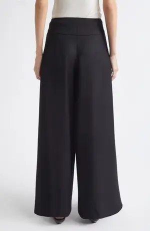 Posse Leona High Waist Wide Leg Wool Trousers