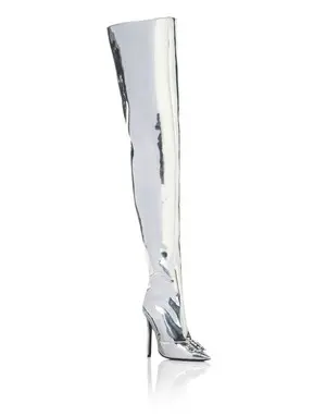 Philipp Plein Mirror Boots Hi-heels Overknees Gothic Plein