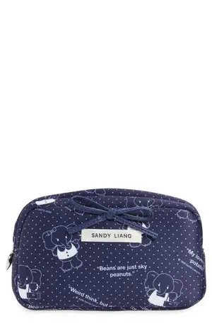 Sandy Liang Smol Canvas Pouch - Navy Multi