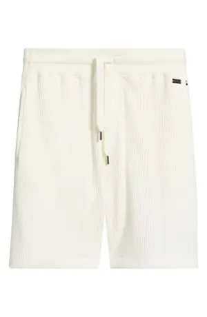 BOSS Textured Knit Drawstring Shorts - Natural