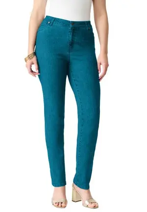 Roaman's Straight Leg Jeans - Deep Teal
