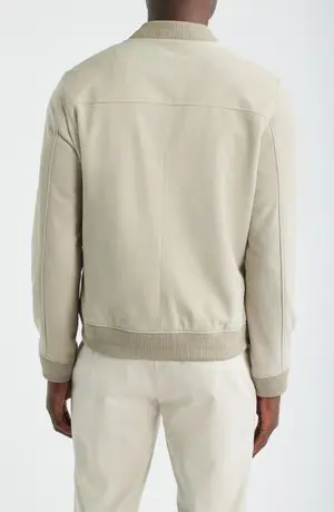 REISS Burnham Goatskin Suede Bomber Jacket