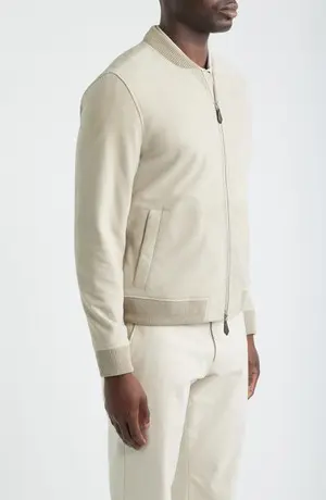 REISS Burnham Goatskin Suede Bomber Jacket