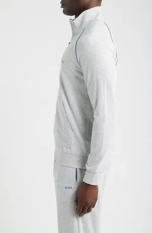 BOSS Mix Match Cotton Jersey Full Zip Jacket