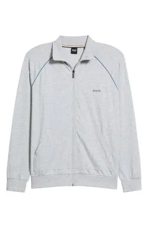 BOSS Mix Match Cotton Jersey Full Zip Jacket
