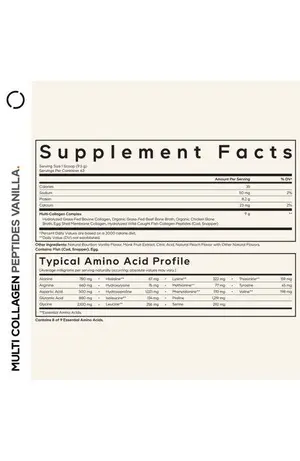 CODEAGE Multi Collagen Peptides Vanilla, 5 Types, Grass-fed