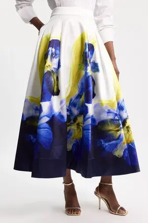 Karen Millen Floral High Waist A-line Skirt - Multi