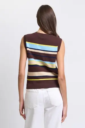 Central Park West Sleeveless Button-front Knit Vest