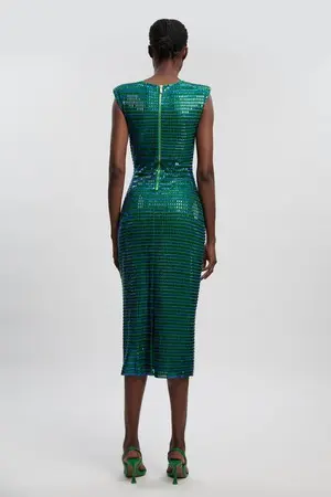 Karen Millen Plunge V-neck Sleeveless Midi Dress