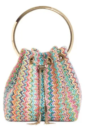 JIMMY CHOO Jimmy Choo Bon Bon Woven Bucket Bag
