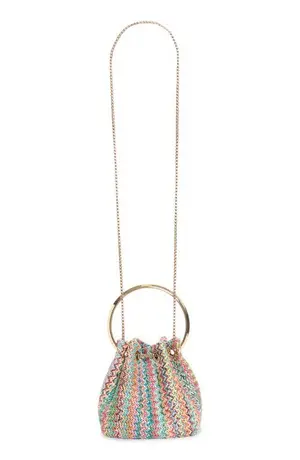 JIMMY CHOO Bon Bon Woven Bucket Bag