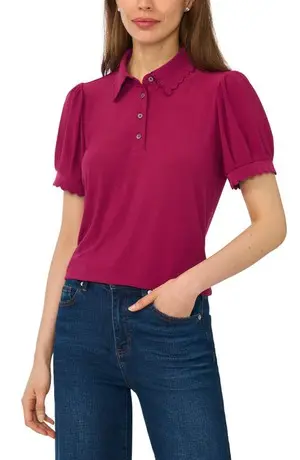 CECE DUPRAZ Puff Sleeve Polo Shirt