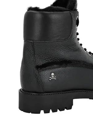 Philipp Plein Leather Boots With Shearling Inside The Hunter