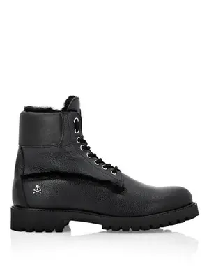 Philipp Plein Leather Boots With Shearling Inside The Hunter