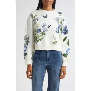 Alice + Olivia Russell Sequin Embellished Floral Sweatshirt - Fly Away