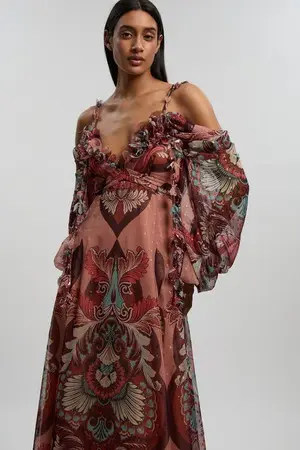 Karen Millen Petite Cold Shoulder Maxi Dress