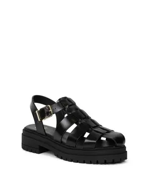 BOBBIES Billy Flat Sandals - Absolute Black