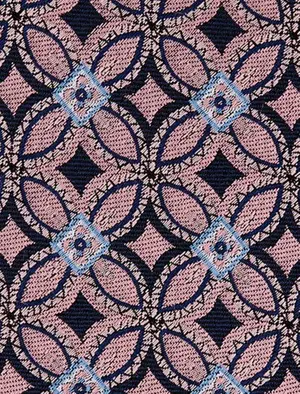 OAK HILL PREMIUM BY DXL Big & Tall Geometric Pattern Silk Tie V2 - Pink