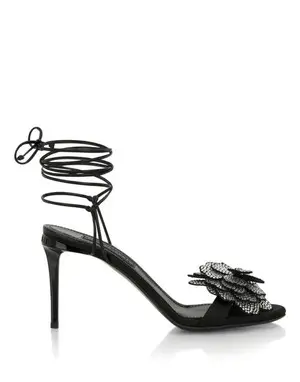 Philipp Plein Embellished Floral Lace-up High Heel Sandals