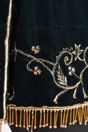 RAAS Zari & Cutdana Hand Embroidered Velvet Scarf