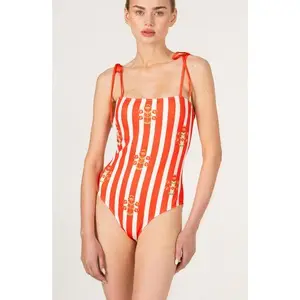 JESSIE ZHAO NEW YORK Passion Garden Reversible One Piece Swimsuit - Red
