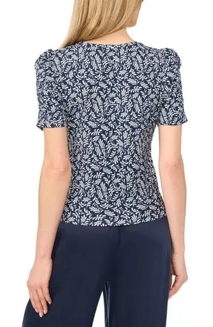 Halogen Elastic Gathered Sleeve Top