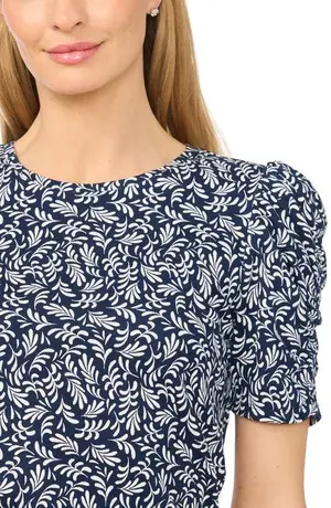 Halogen Elastic Gathered Sleeve Top