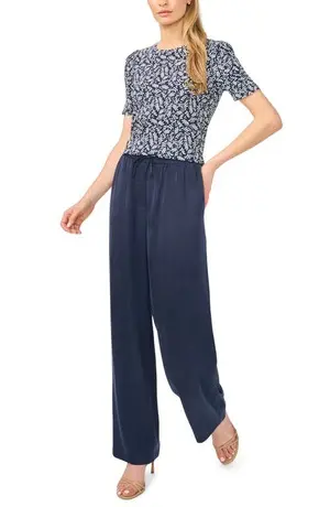 Halogen Elastic Gathered Sleeve Top