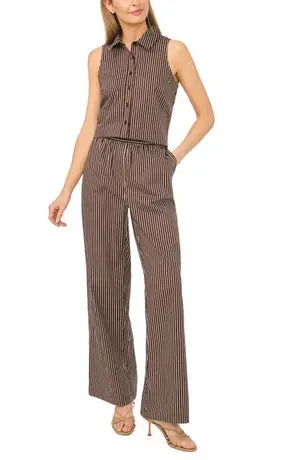 Halogen Striped Pull On Pants With Side Slits