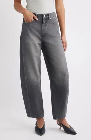 DL1961 Miro High Waist Barrel Leg Jeans - Ash Grey