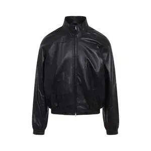 Acne Studios Leather Bomber Jacket - Black