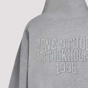 Acne Studios Graphic Logo Funnel Neck Sweatshirt - Gray
