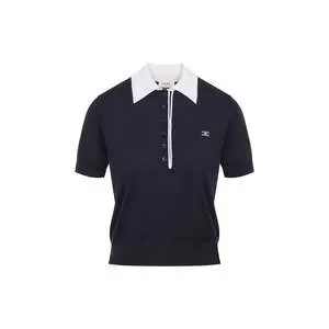 Celine Polo Sweater In Cashmere And Silk - Blue
