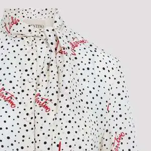 Valentino Garavani Printed Crepe Shirt With Tie Neck - Multicolor