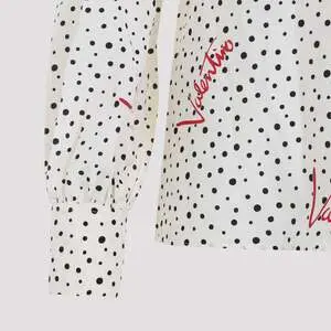 Valentino Garavani Printed Crepe Shirt With Tie Neck - Multicolor
