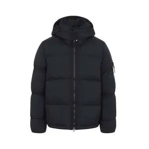 Stone Island Hooded Down Padded Ripstop Jacket - Black