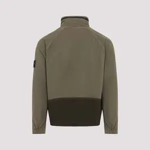 Stone Island Cotton Canvas Overshirt Jacket With Nylon Panels