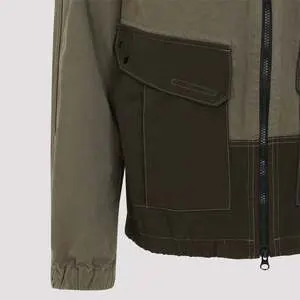 Stone Island Cotton Canvas Overshirt Jacket With Nylon Panels