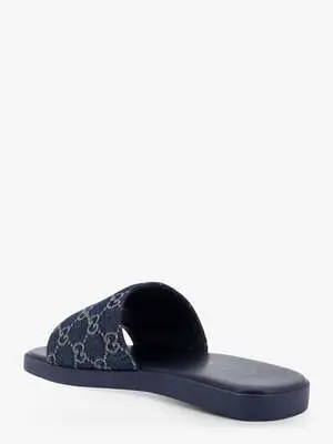 Gucci Gg Motif Denim Slides - Multicolor