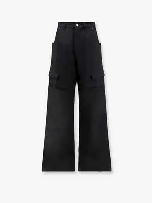 Rick Owens Stefan Cargo Virgin Wool Trousers - Black