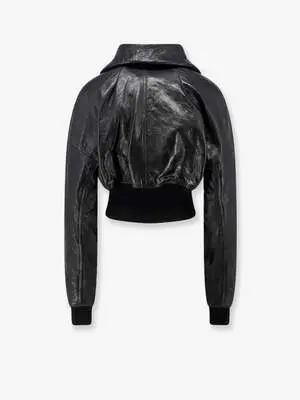 Rick Owens Dracuflight Cropped Leather Jacket - Black