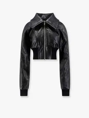 Rick Owens Dracuflight Cropped Leather Jacket - Black