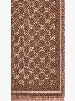Gucci Wool Scarf With Gg Motif