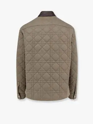 Dior Quilted Shirt Jacket With Leather Collar