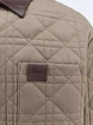 Dior Quilted Shirt Jacket With Leather Collar