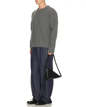 JIL SANDER Leather Triangle Crossbody Bag