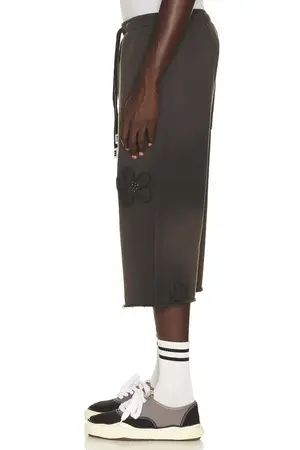 NAHMIAS Flower Patch Long Sweat Short In Black